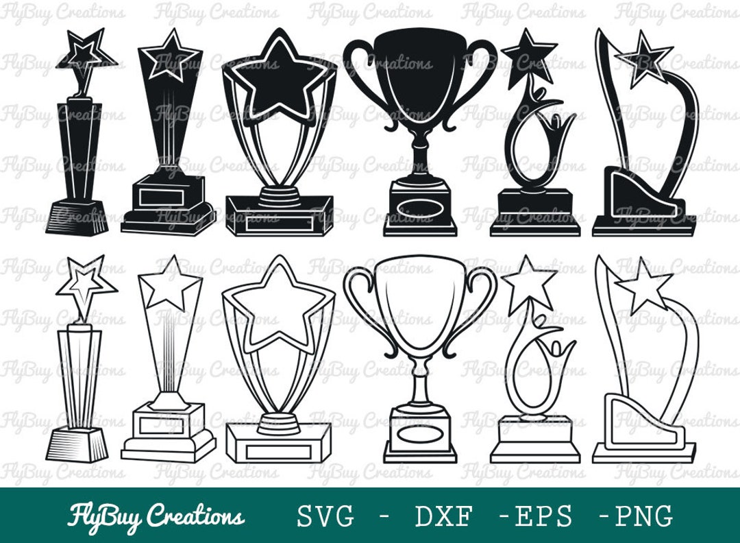 Award Trophy SVG Bundle Trophy Cup Trophies Star Award Sports Winner ...
