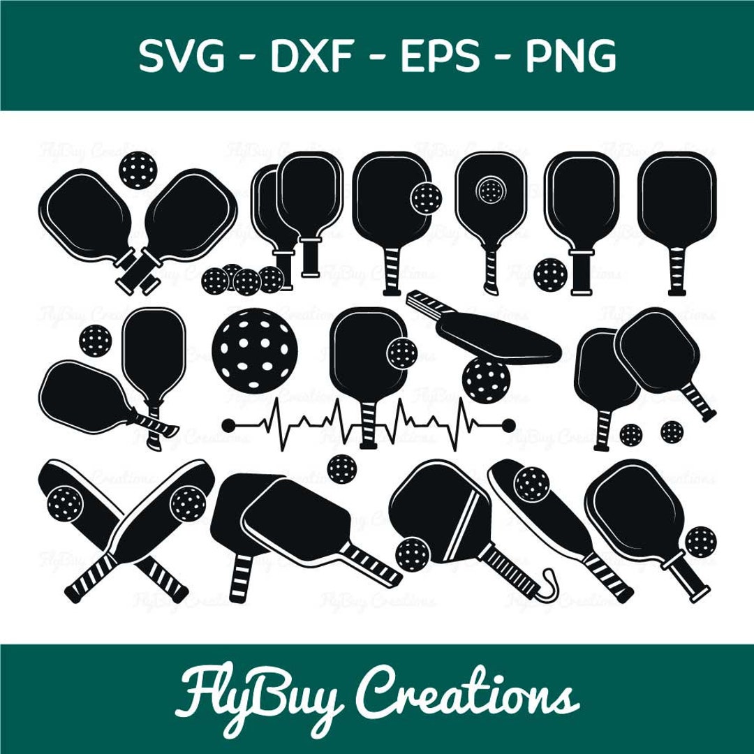 Pickleball Svg-pickleball Paddles Silhouette Cut File Bundle - Etsy