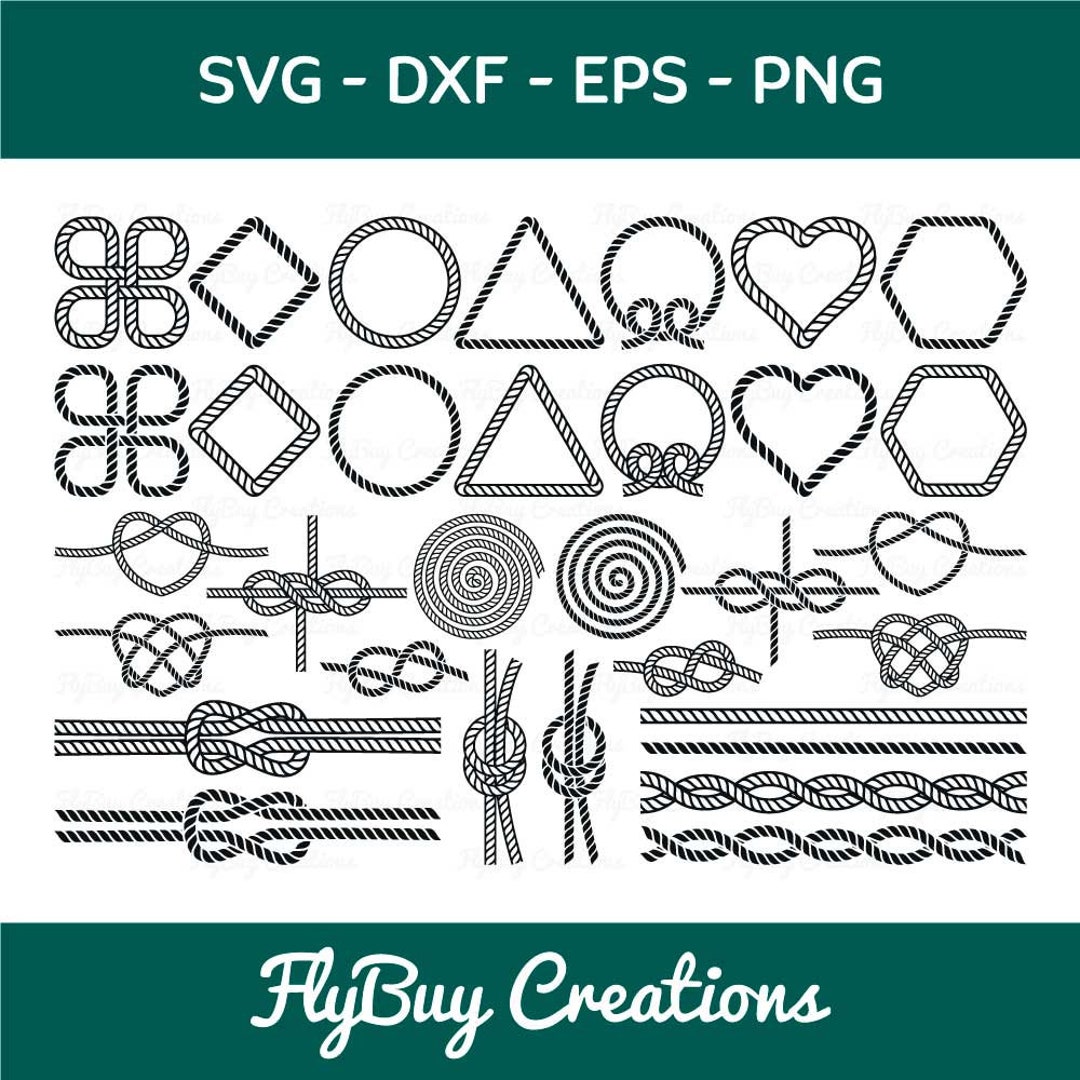Rope Knot Svg-anchor Rope Silhouette Cut File Bundle - Etsy