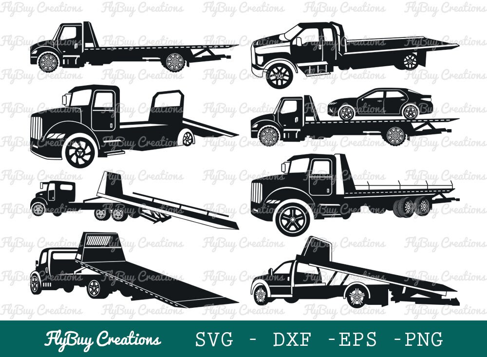 Rollback Truck SVG Silhouette Cut File Bundle - Etsy