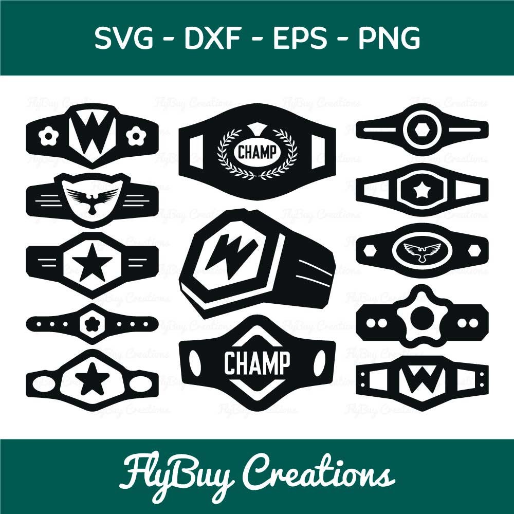 Championship Belt Silhouette-champ Belt SVG Cut File Bundle - Etsy