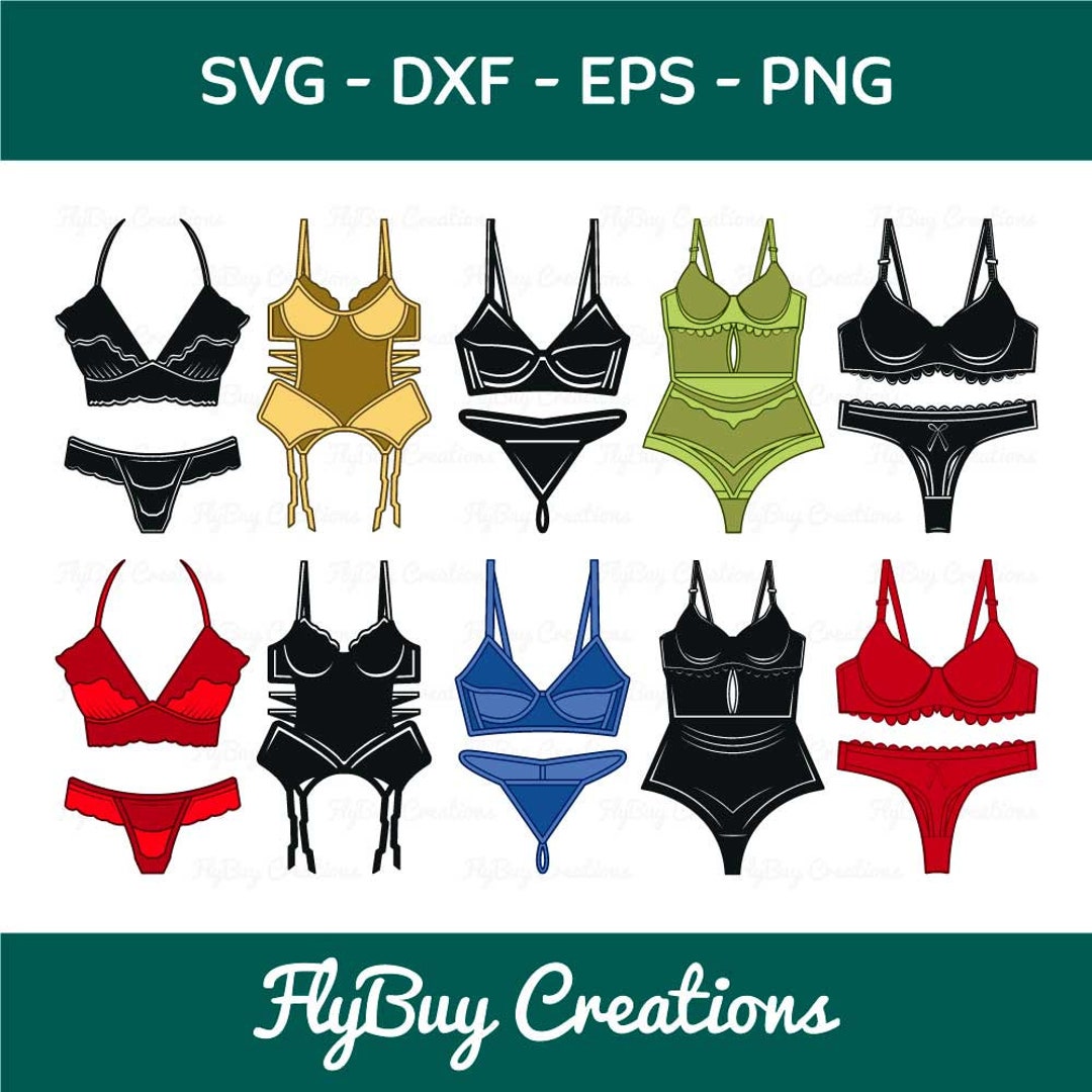 Lingerie SVG Bundle, Swimsuit Svg, Bikini Svg, Women Underwear Svg, Bra ...