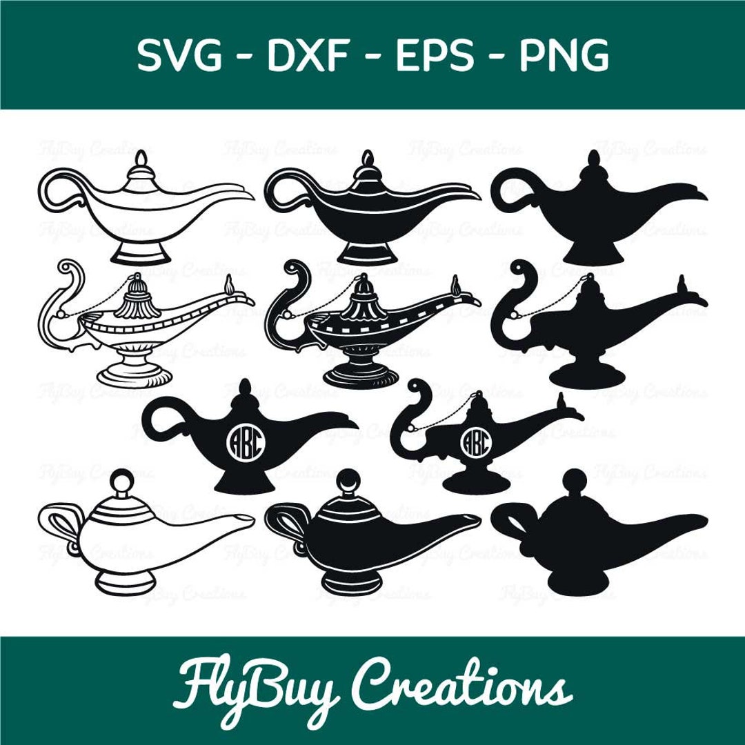 Magic Lamp Svg | Genie Lamp Svg | Aladdin Lamp Svg | Arabian Nights Svg ...