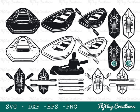 Digital Kayak Outline SVG Cut File Kayak Boat Svg Kayaker Svg Kayak ...