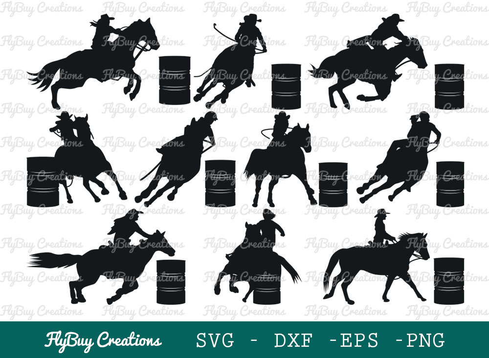 Rodeo Barrel Racer SVG Cut File Western Rodeo Svg Barrel - Etsy