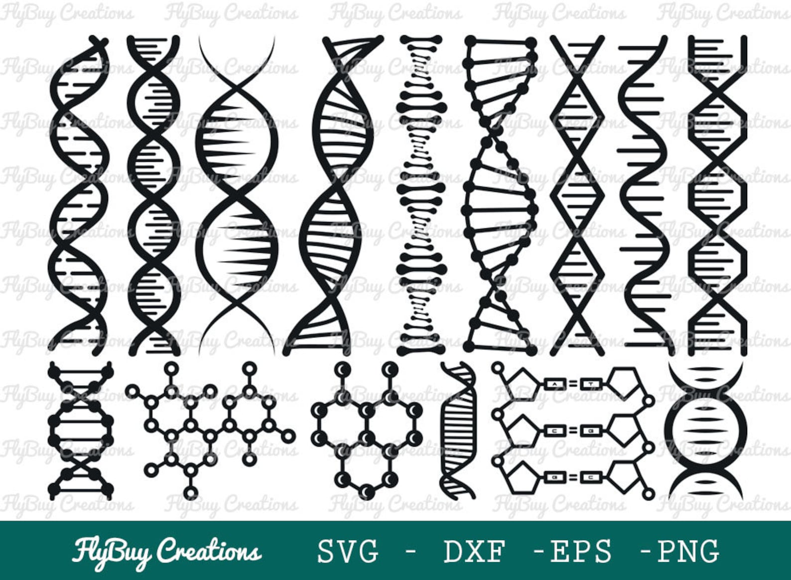 DNA SVG Bundle-dna Molecule Svg-genetic Svg-dna Strand Svg-dna Model ...