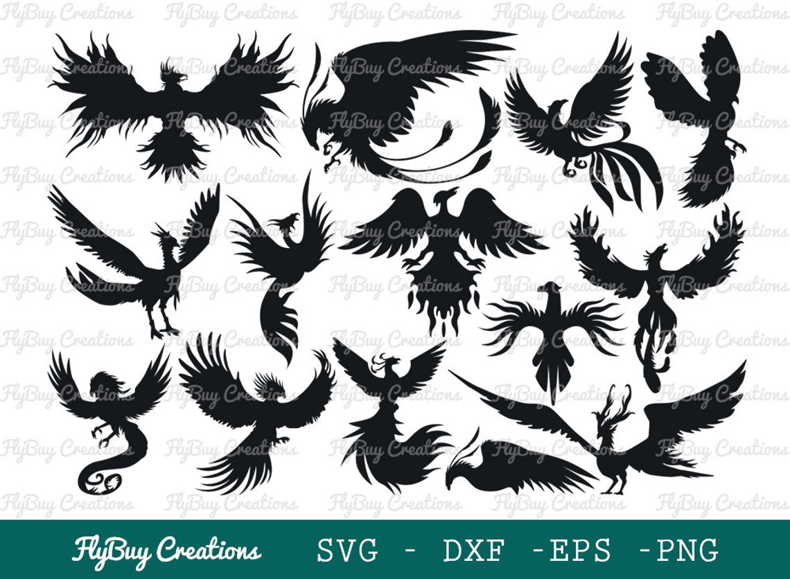 Phoenix SVG Bundle, Phoenix Wings Svg, Phoenix Rising Svg, Phoenix Bird ...