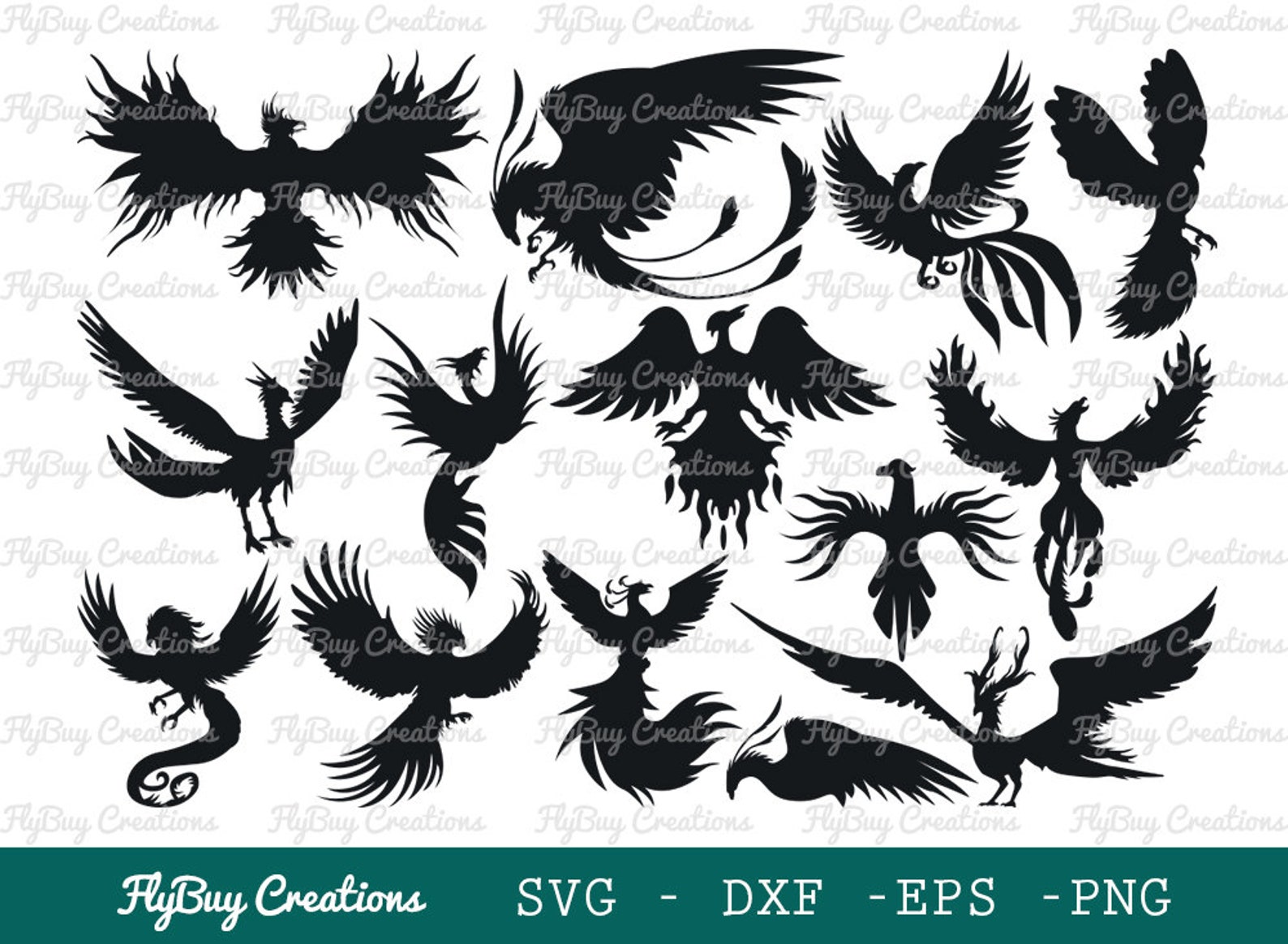Phoenix SVG Bundle, Phoenix Wings Svg, Phoenix Rising Svg, Phoenix Bird ...