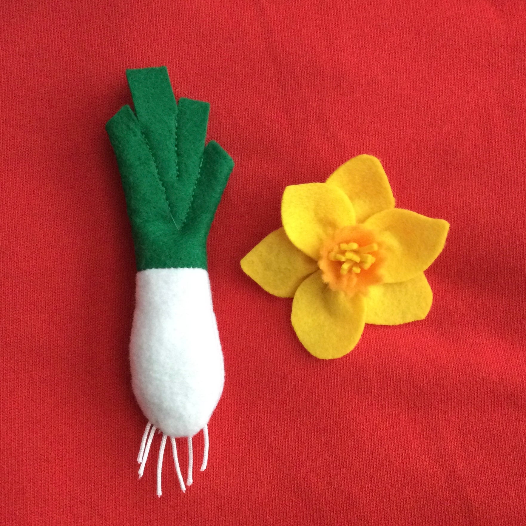 Welsh Daffodils and Leeks Handmade Felt Brooches Cymru St David’s Day ...