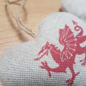 Welsh Dragon Set of 2 Hearts Handmade Perfect Gift Red Wales Unique ...