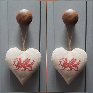 Welsh Dragon Set of 2 Hearts Handmade Perfect Gift Red Wales Unique ...