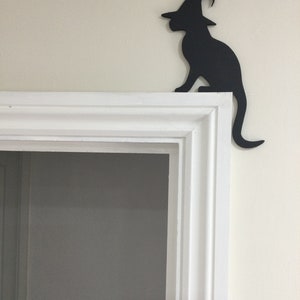Halloween Cat Witches Hat Door Topper Silhouette Picture Frame Shelf ...