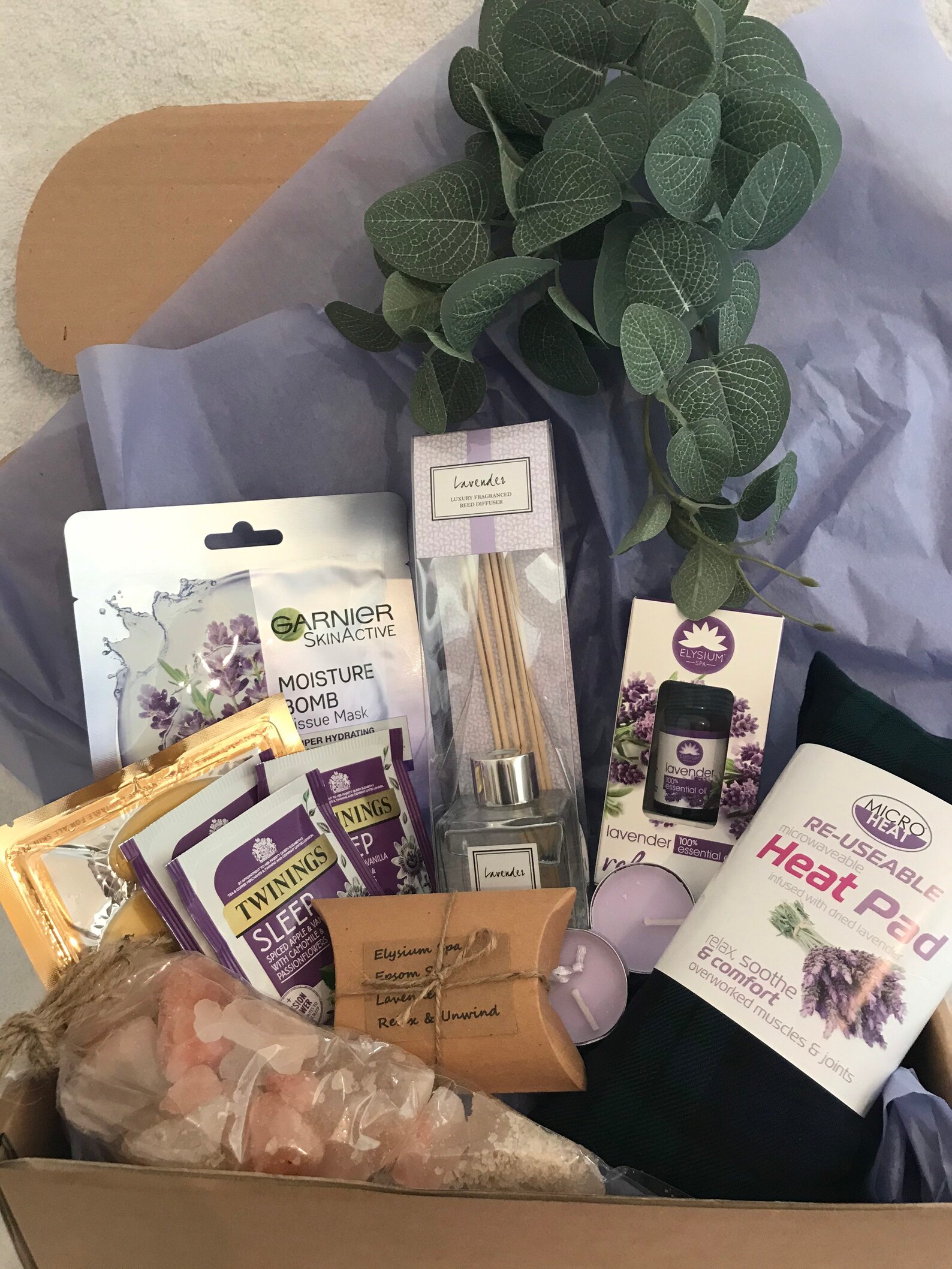 Dreamy Lavender Scented Self Care Box With Lavender Heat Pad, Restful ...
