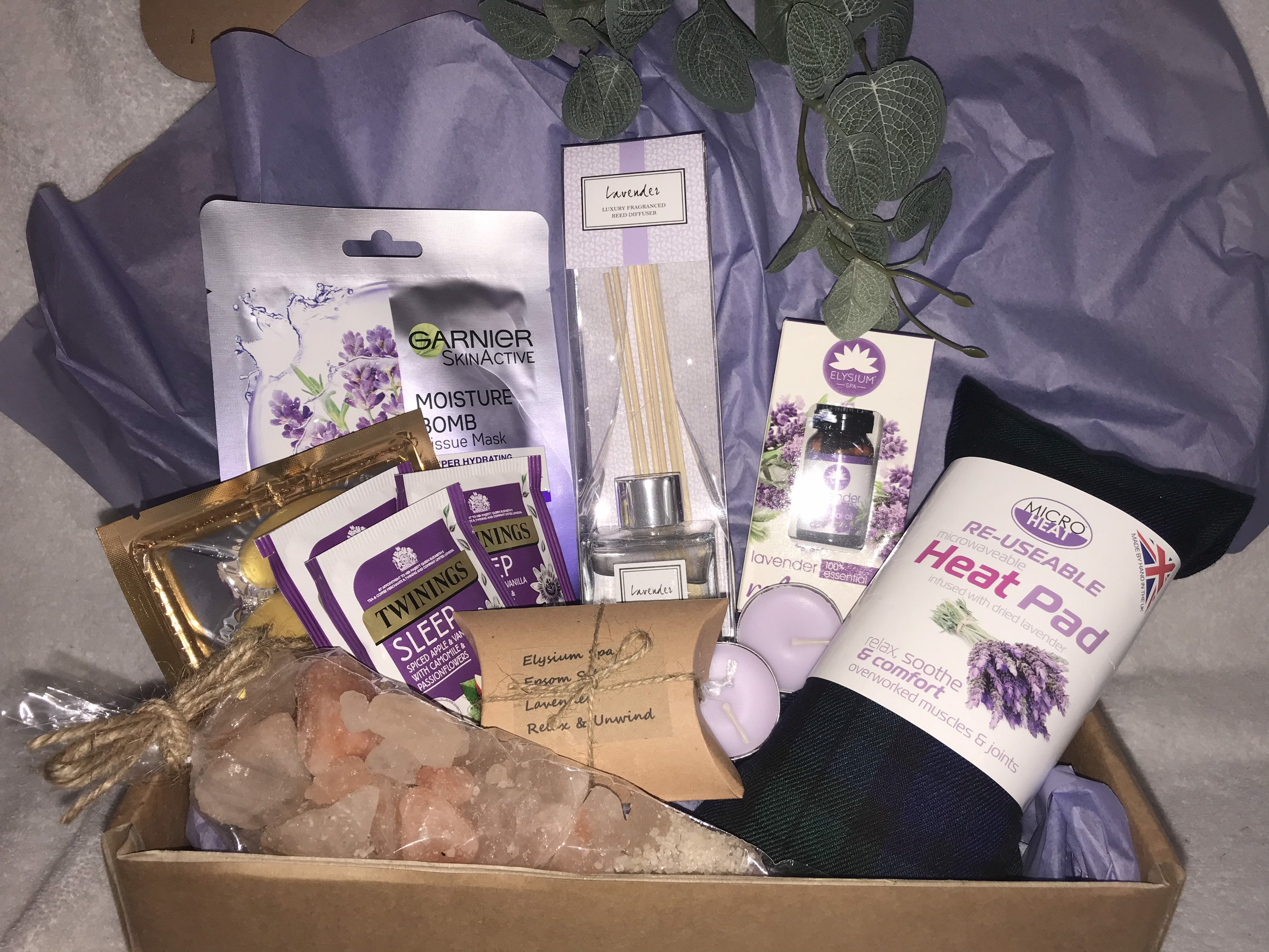 Dreamy Lavender Scented Self Care Box With Lavender Heat Pad, Restful ...