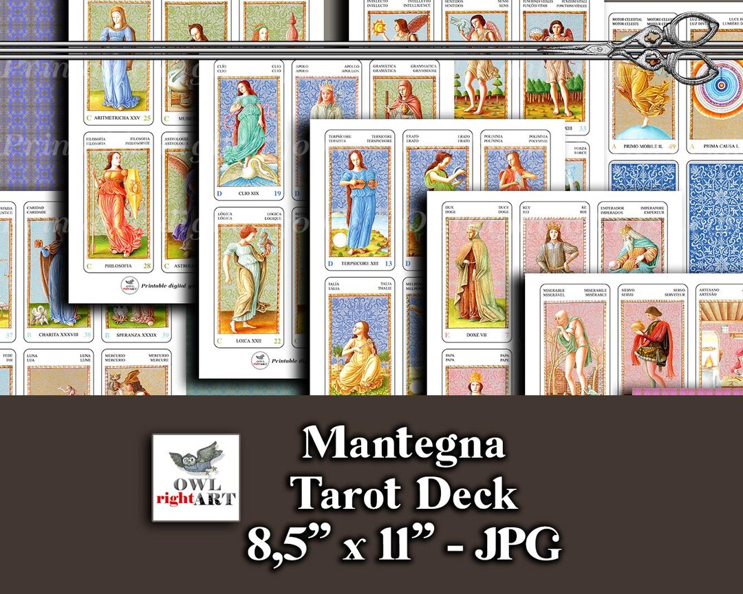 Mantegna Tarot Deck 50 Cards- Printable Italian Tarocchi Cards ...