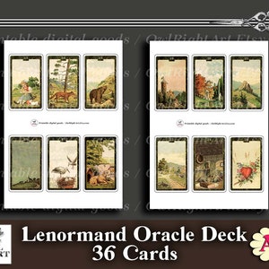 Digital Lenormand Oracle Deck A4 - 36 Cards, Printable Lenormand ...