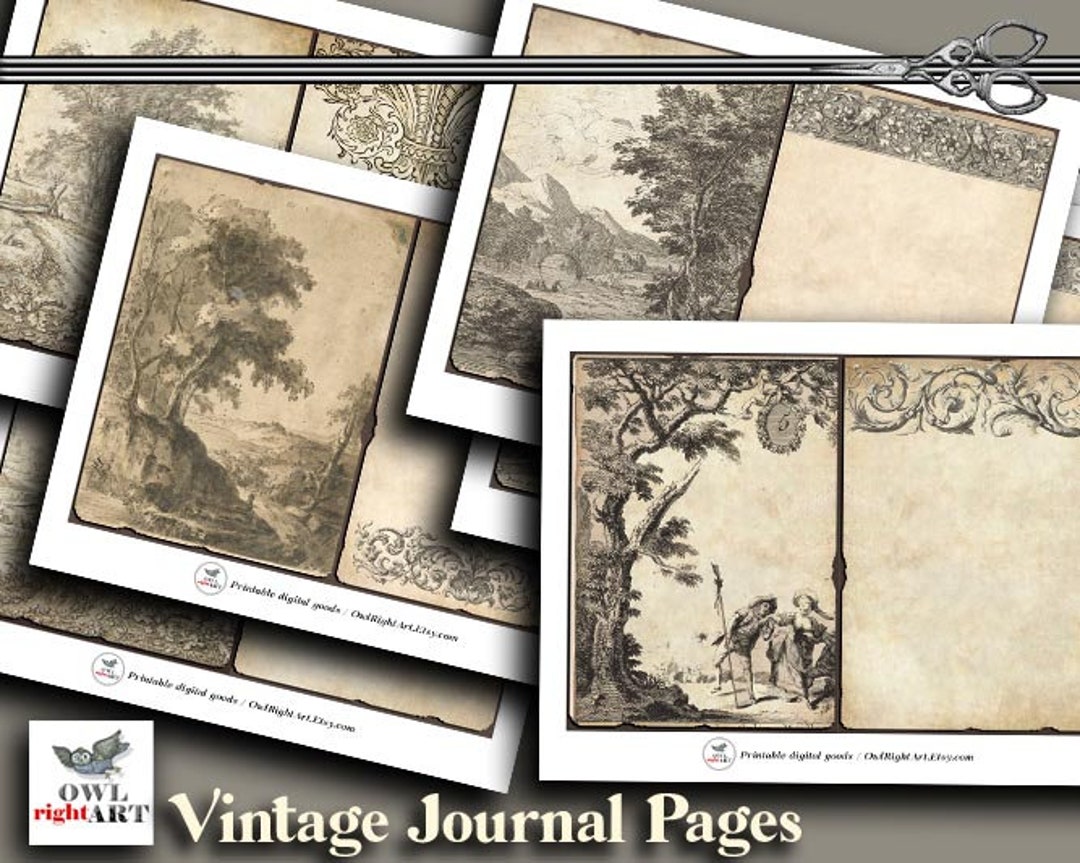 Vintage Landscape Engravings Junk Journal Pages Digital - Etsy