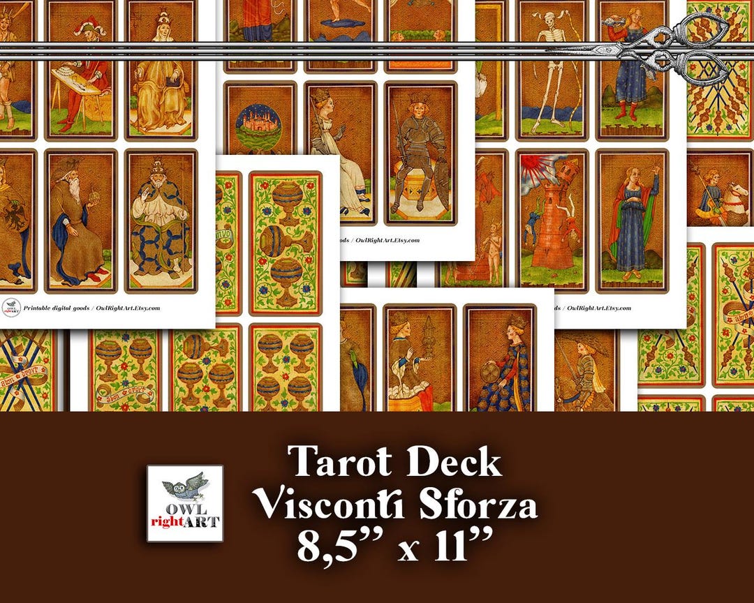 Visconti-sforza Tarot - Printable Antique Italian Tarot Deck 78 Cards ...