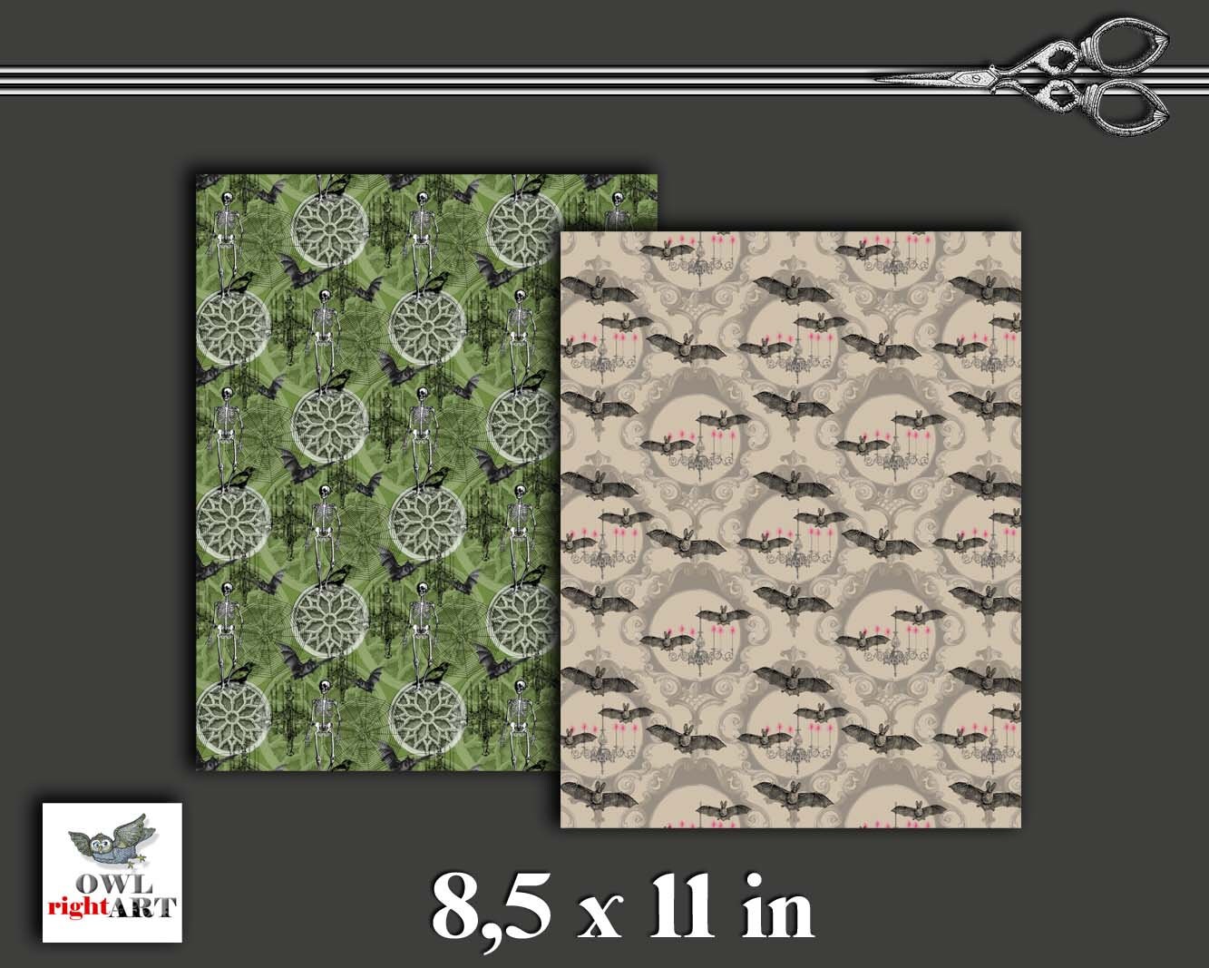 Halloween Digital Printable Paper 85x11 Inch Halloween - Etsy