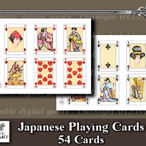 Printable Japanese Deck of 54 Cards, Grimaud Digital Japanese Play ...