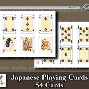 Printable Japanese Deck of 54 Cards, Grimaud Digital Japanese Play ...