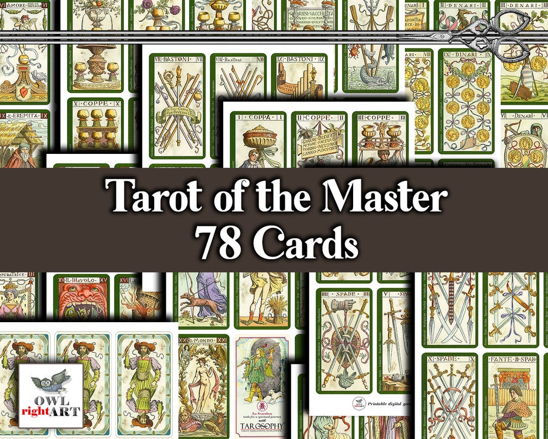 Tarot of the Master Printable Deck of 78 Cards Vintage - Etsy