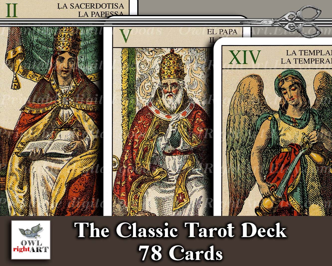 The Classic Tarot Printable Vintage Italian Tarot Deck 78 Cards ...