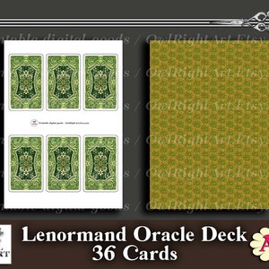 Digital Lenormand Oracle Deck A4 - 36 Cards, Printable Lenormand ...