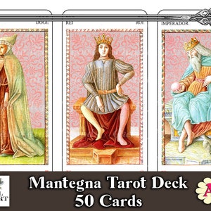 Medieval Mantegna Tarot Cards A4, Printable Italian Tarocchi 50 Cards ...