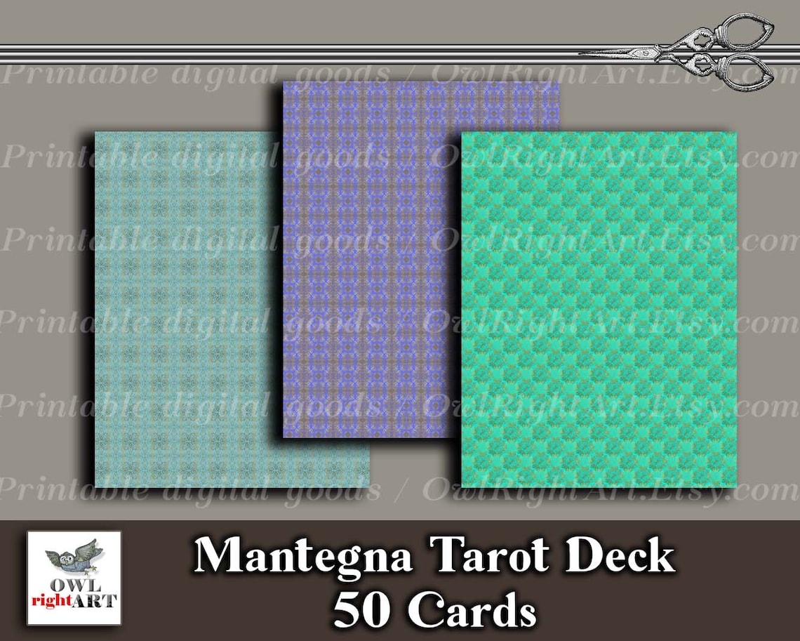 Mantegna Tarot Deck 50 Cards- Printable Italian Tarocchi Cards ...