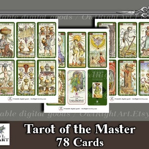 Tarot of the Master Printable Deck of 78 Cards, Vintage Italian Tarot ...