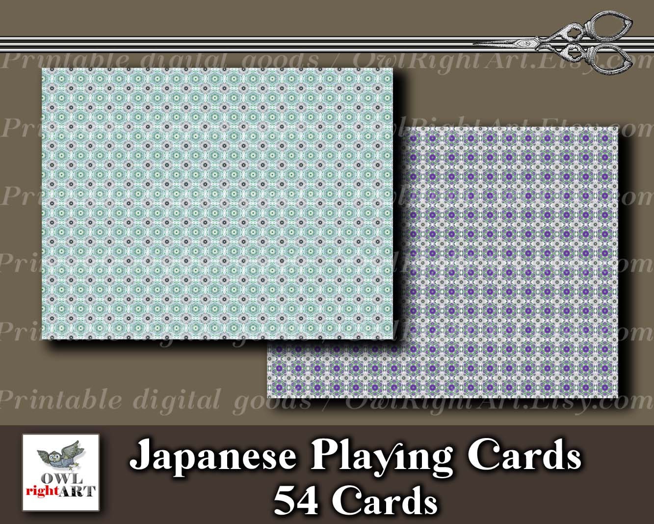 Printable Japanese Deck of 54 Cards, Grimaud Digital Japanese Play ...