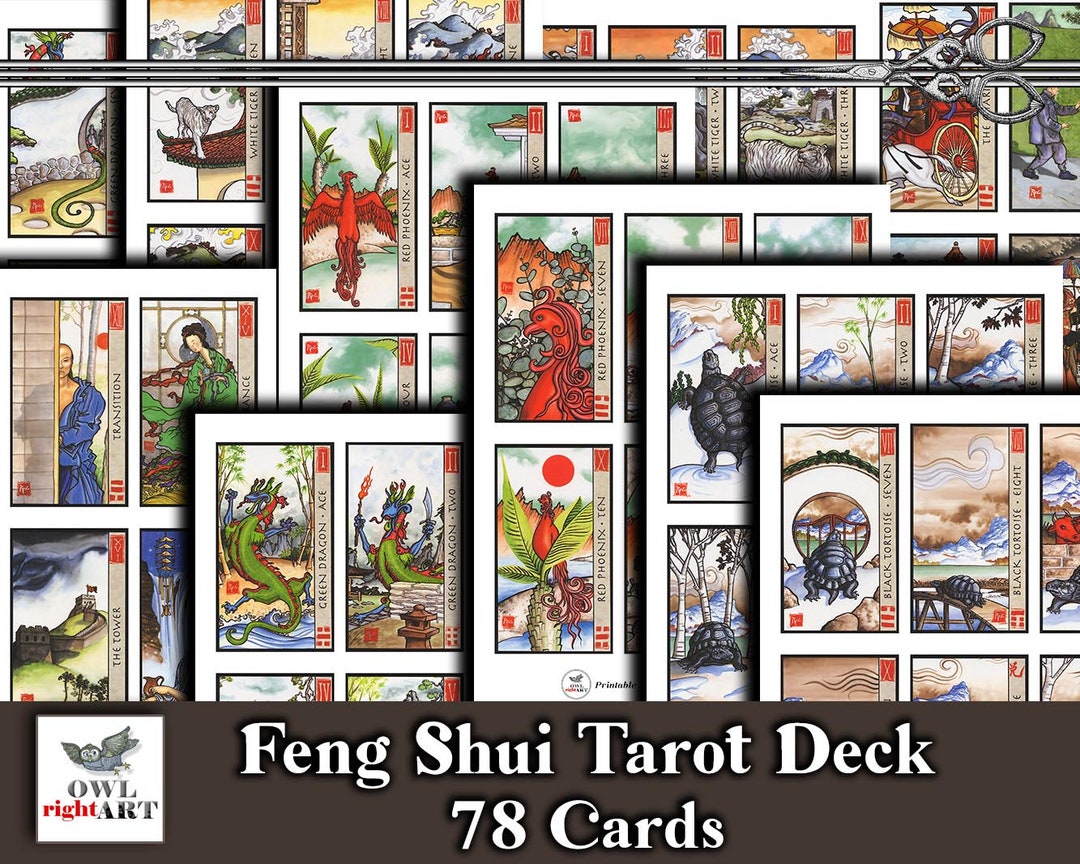 Printable Feng Shui Tarot Deck of 78 Cards Digital Chinese - Etsy