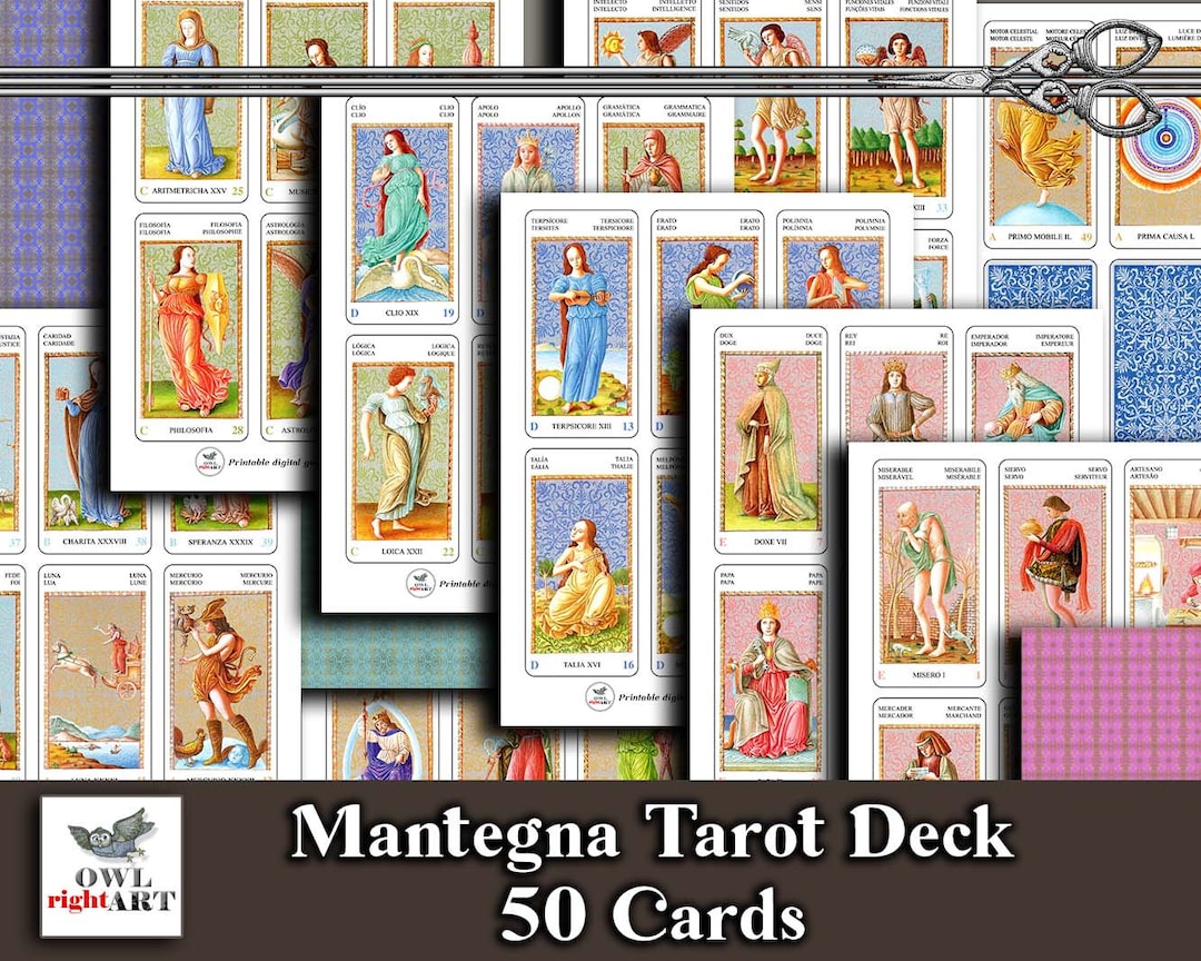 Mantegna Tarot Deck 50 Cards Printable Italian Tarocchi Cards ...