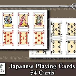 Printable Japanese Deck of 54 Cards, Grimaud Digital Japanese Play ...