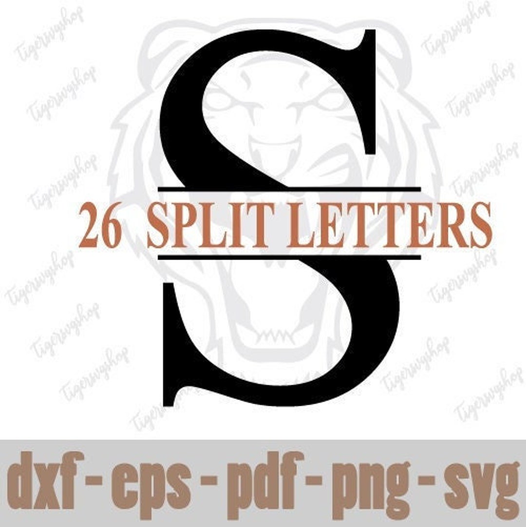 Roman Split Monogram Font Letters Svg Png Dxf Eps Files, Cricut Font ...