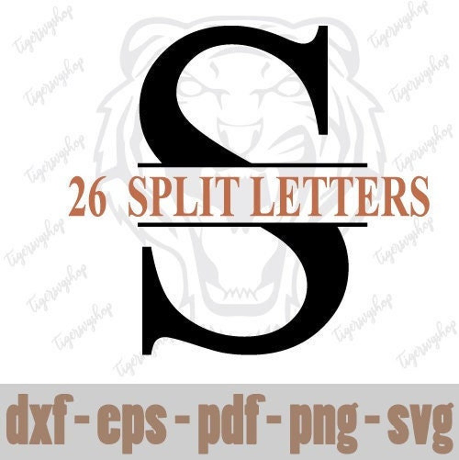 Roman Split Monogram Font Letters Svg Png Dxf Eps Files, Cricut Font ...