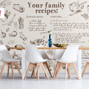 Custom Recipes Wallpaper – Peel and Stick or Non-pasted – Family ...