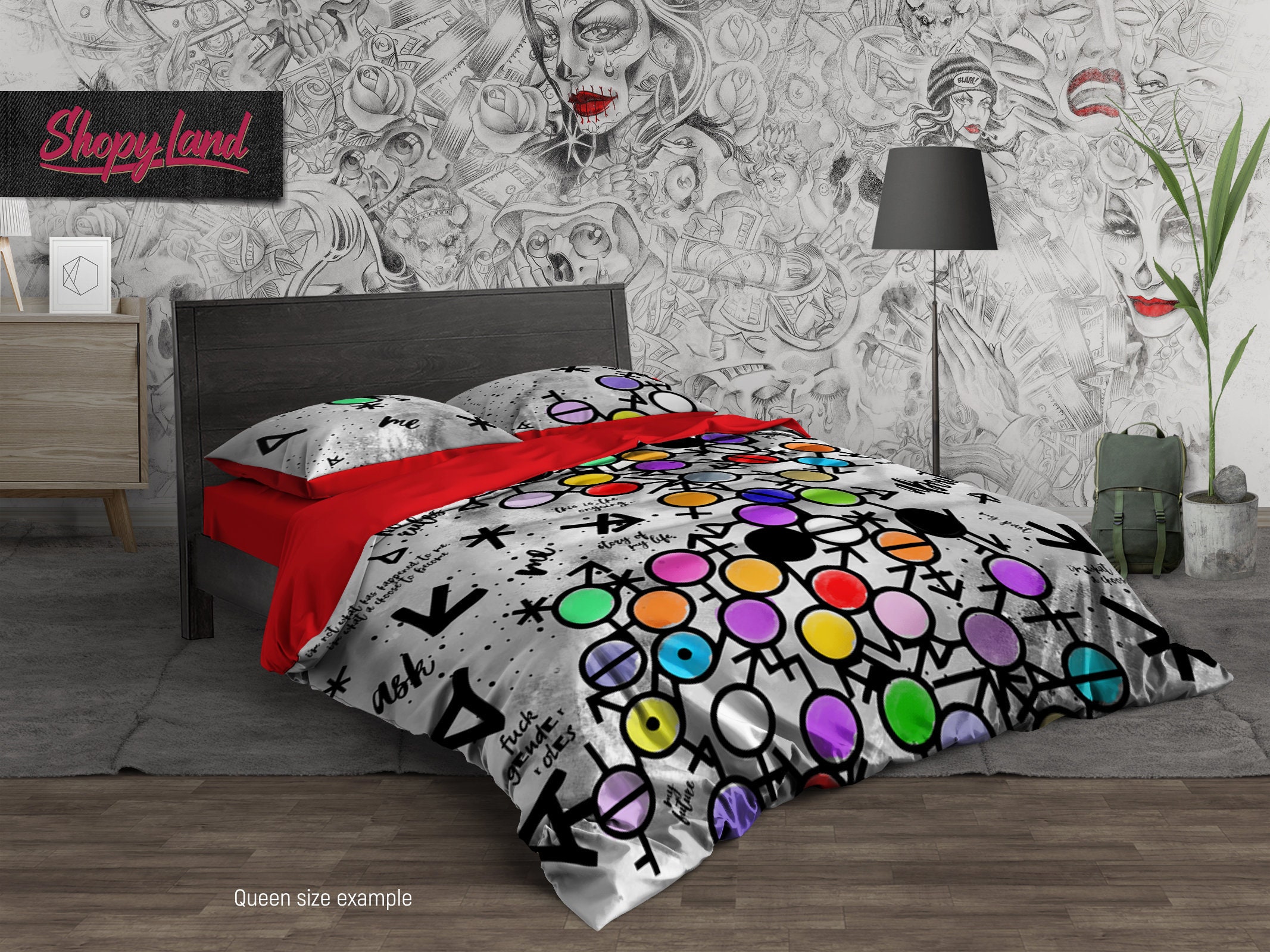 Equality Bedding Set – Bisexual Comforter – LGBT Duvet Cover – Colorful ...