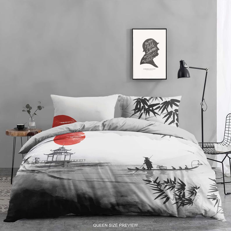 Asian Style Bedding Set - Sakura Tree Duvet Cover - Japanese Cherry ...