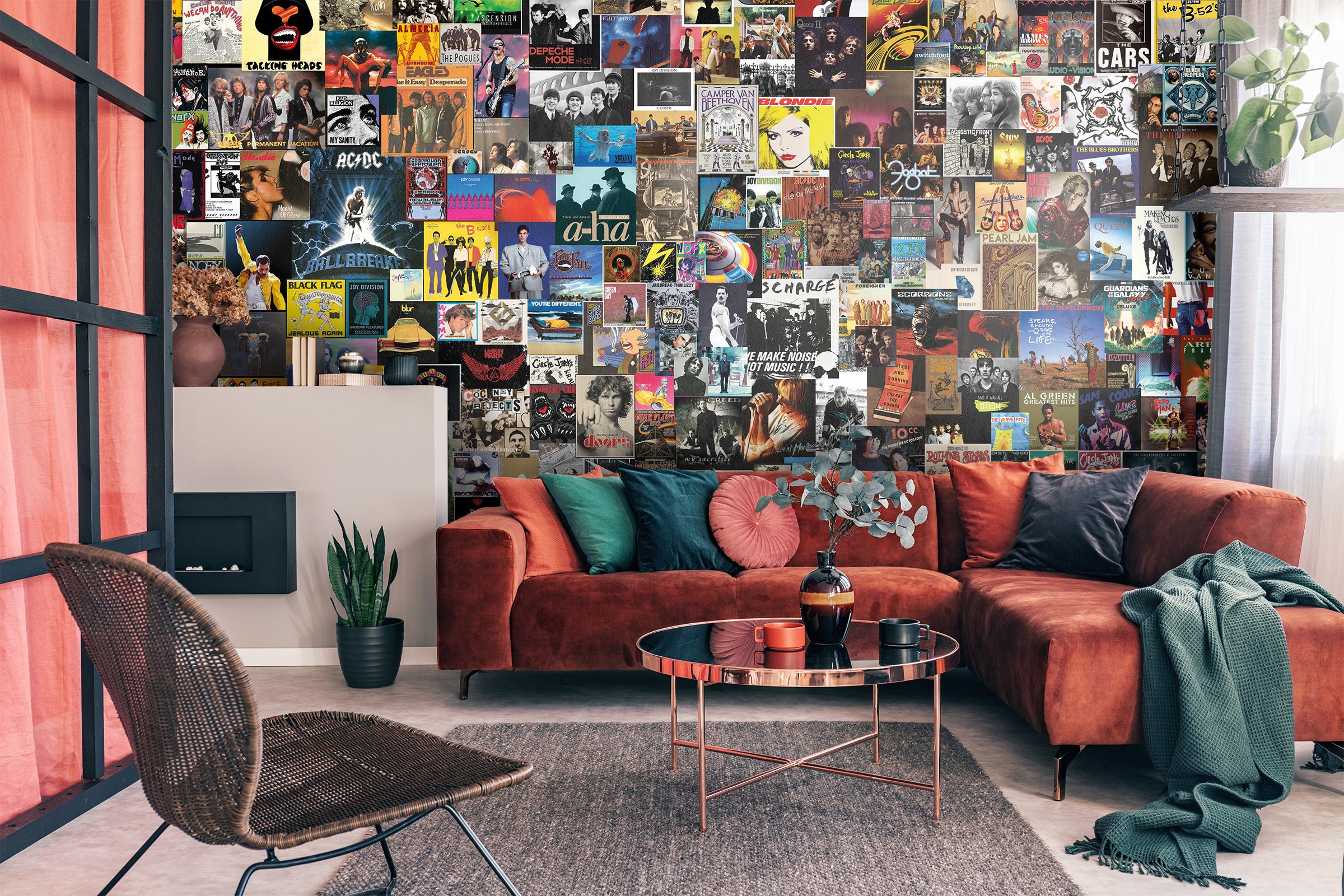 Rock Legends Posters Collage – Hard Rock Wall Mural – Peel&stick Retro ...