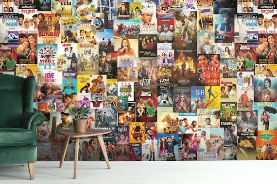 Bollywood Movie Posters Removable Wallpaper Indian Wall - Etsy