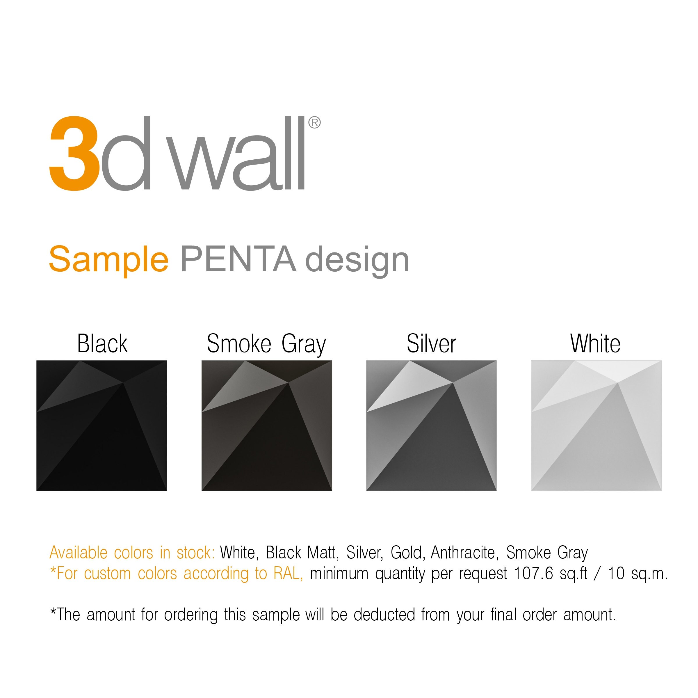 3D Wall Decor Penta Design, Wall Copolimer Paneling System, Penta Model ...