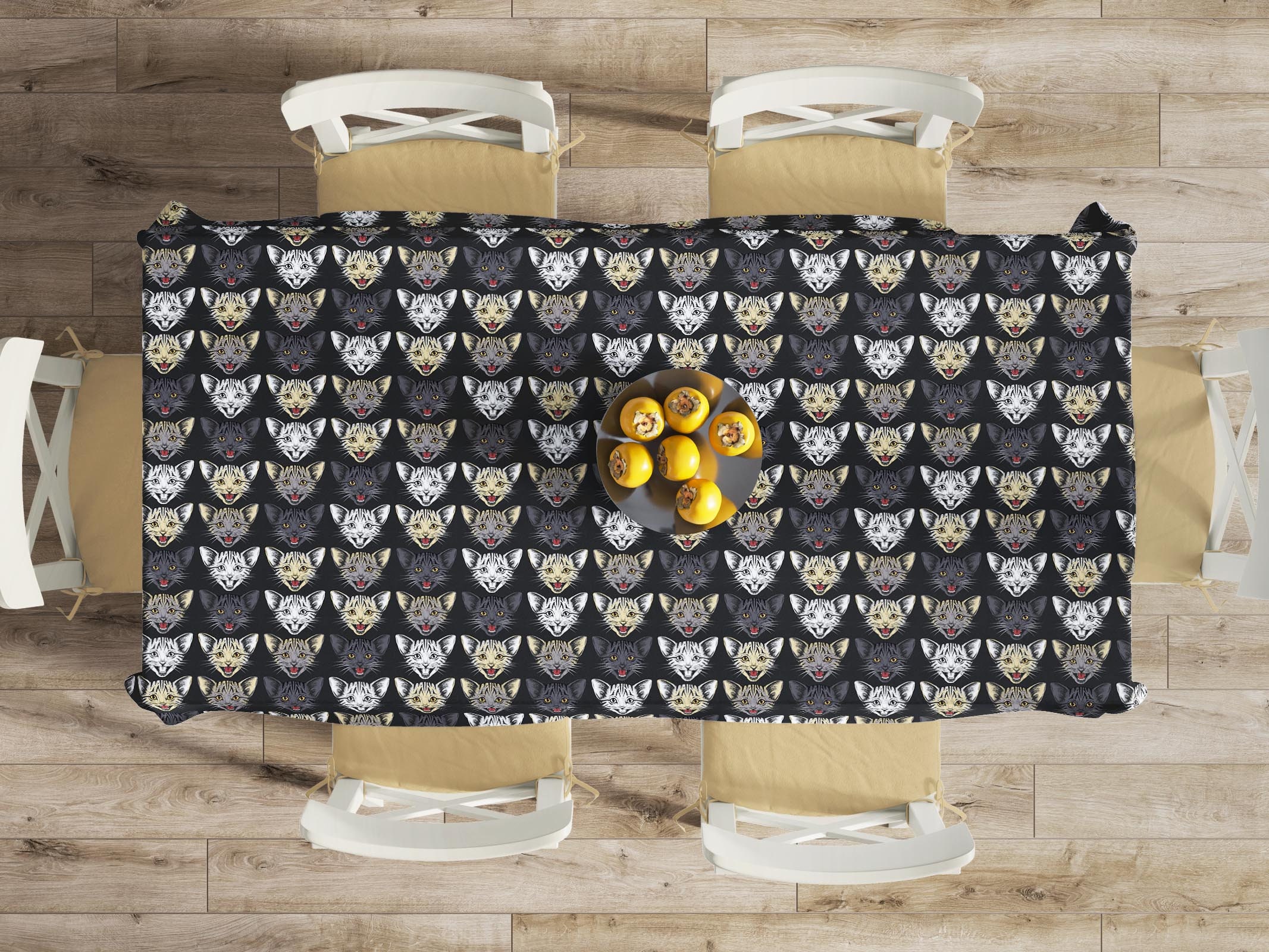 Designer CATS Table Runners Tablecloth Cats Pattern Cats | Etsy