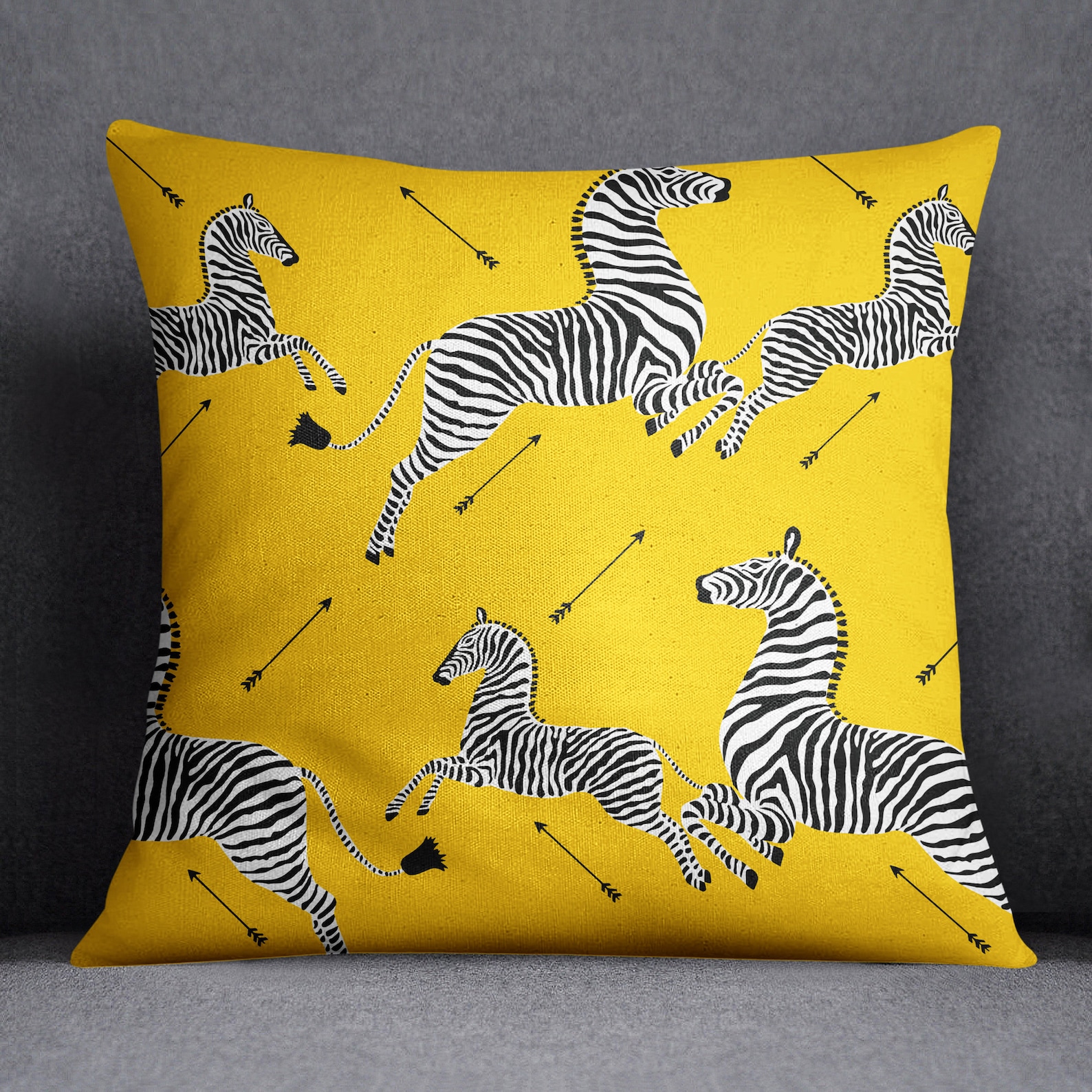 Jumping Zebras Luxury Pillow Cover, Handmade Pillow Cover, Zebra ...