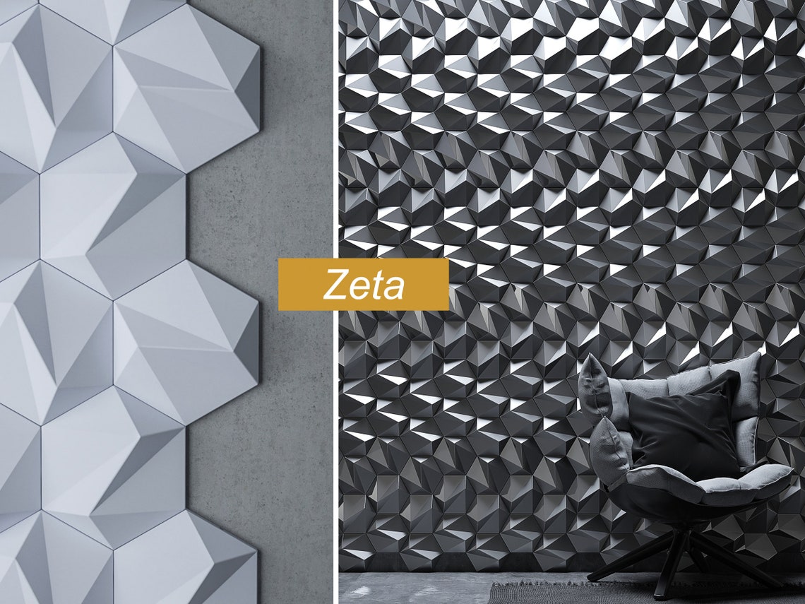 3D Wall Panels Zeta Design, Wall Decorative Tiles, Copolimer Paneling ...