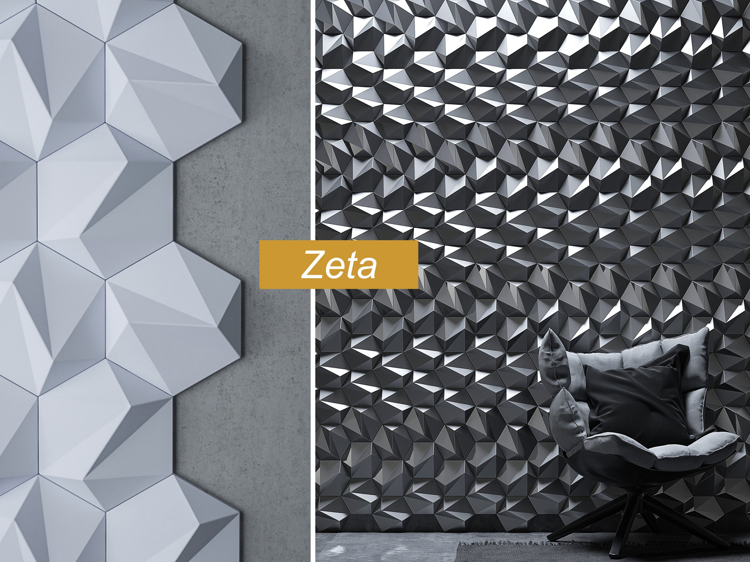 3D Wall Panels Zeta Design Wall Decorative Tiles Copolimer - Etsy