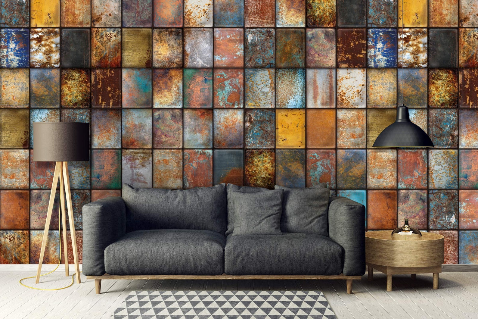 Rusty Metal Plates Removable Wallpaper-rusted Metal Peel and - Etsy