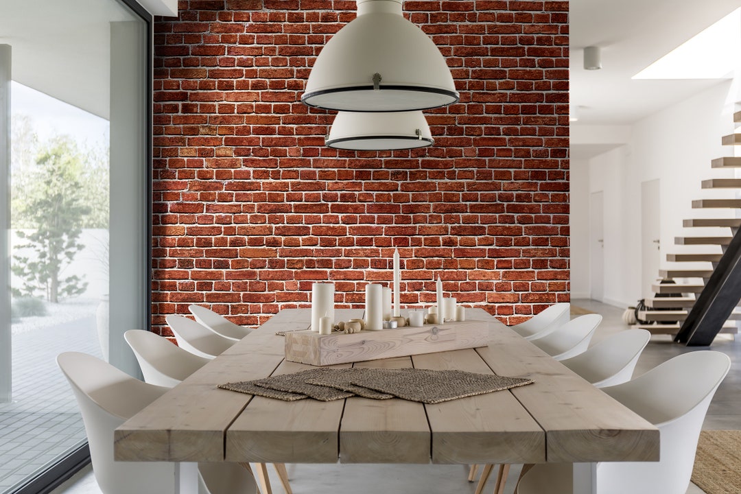 Classic Red Bricks Wallpaper – Peel and Stick or Unpasted Wall Decor ...