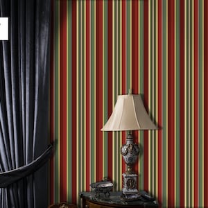 Stretching Stripes Wallpaper, Victorian Design Peel and Stick Wallpaper ...